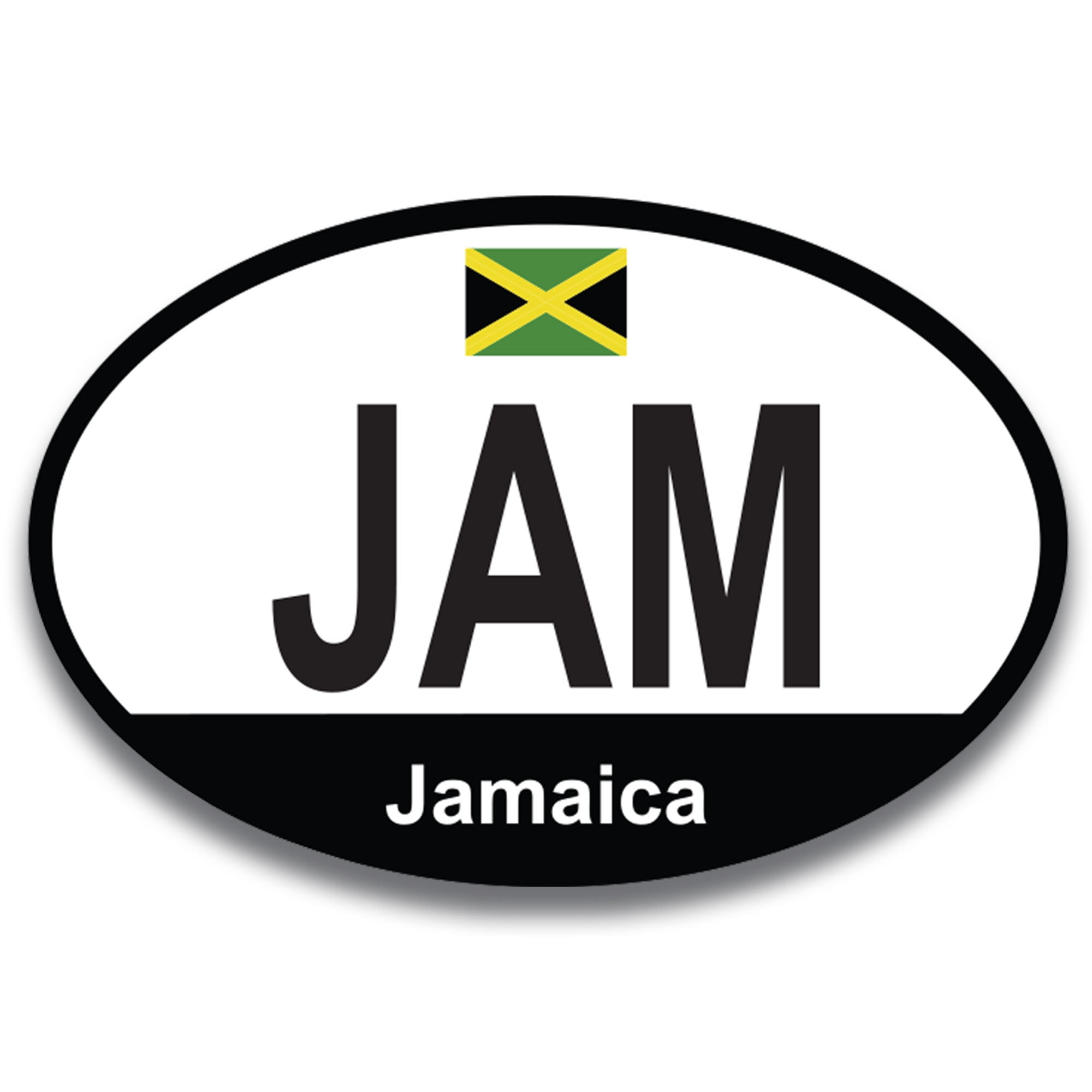 Magnet Me Up JAM Jamaica Country Code Car Magnet Decal, 4x6 Inches Oval ...