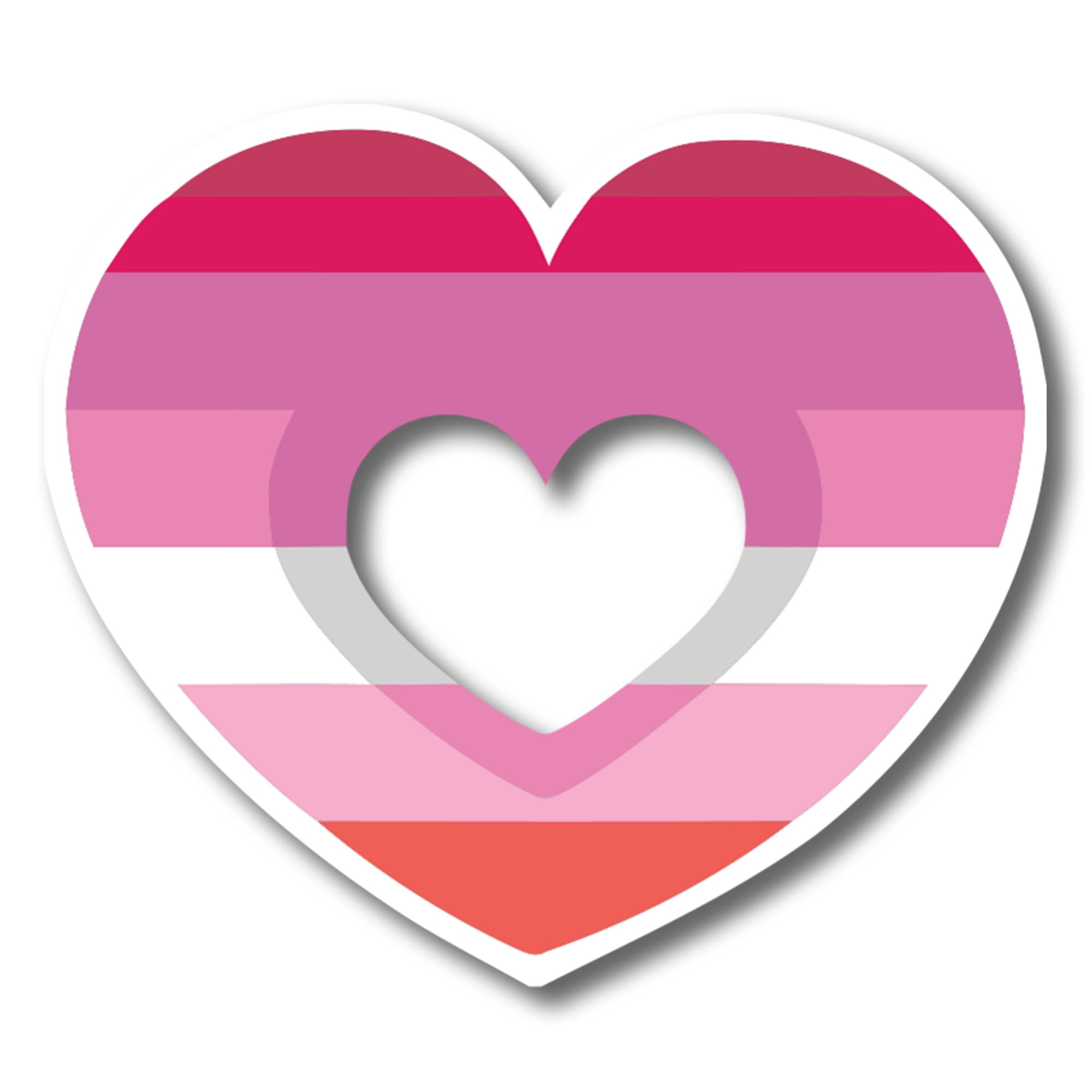 Magnet Me Up LGBTQA LGBTQ Lesbian Pride Flag Heart Magnet Decal, 4.5x5 ...