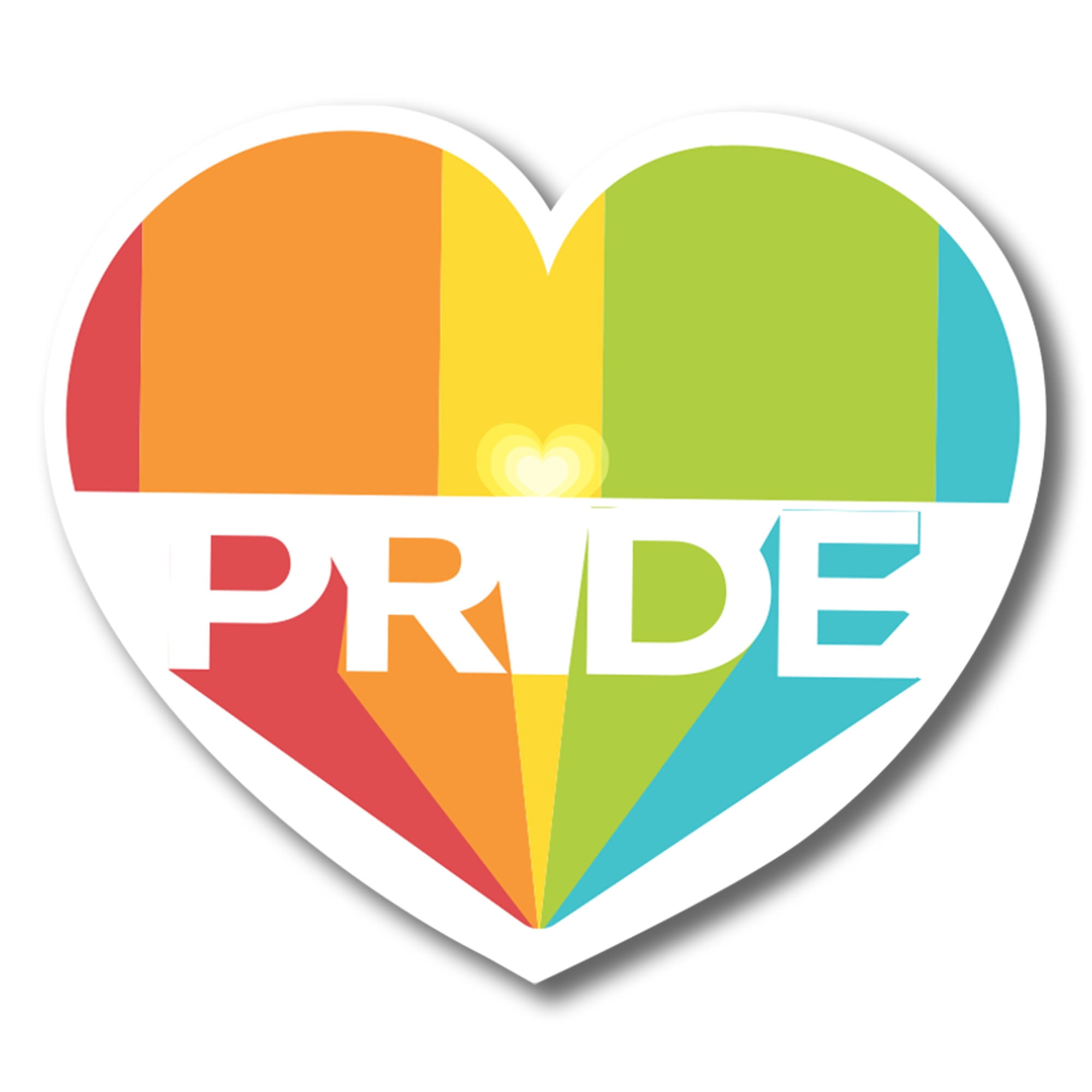 Magnet Me Up LGBTQA LGBTQ Pride Rainbow Heart Magnet Decal, 4.5x5 Inch ...