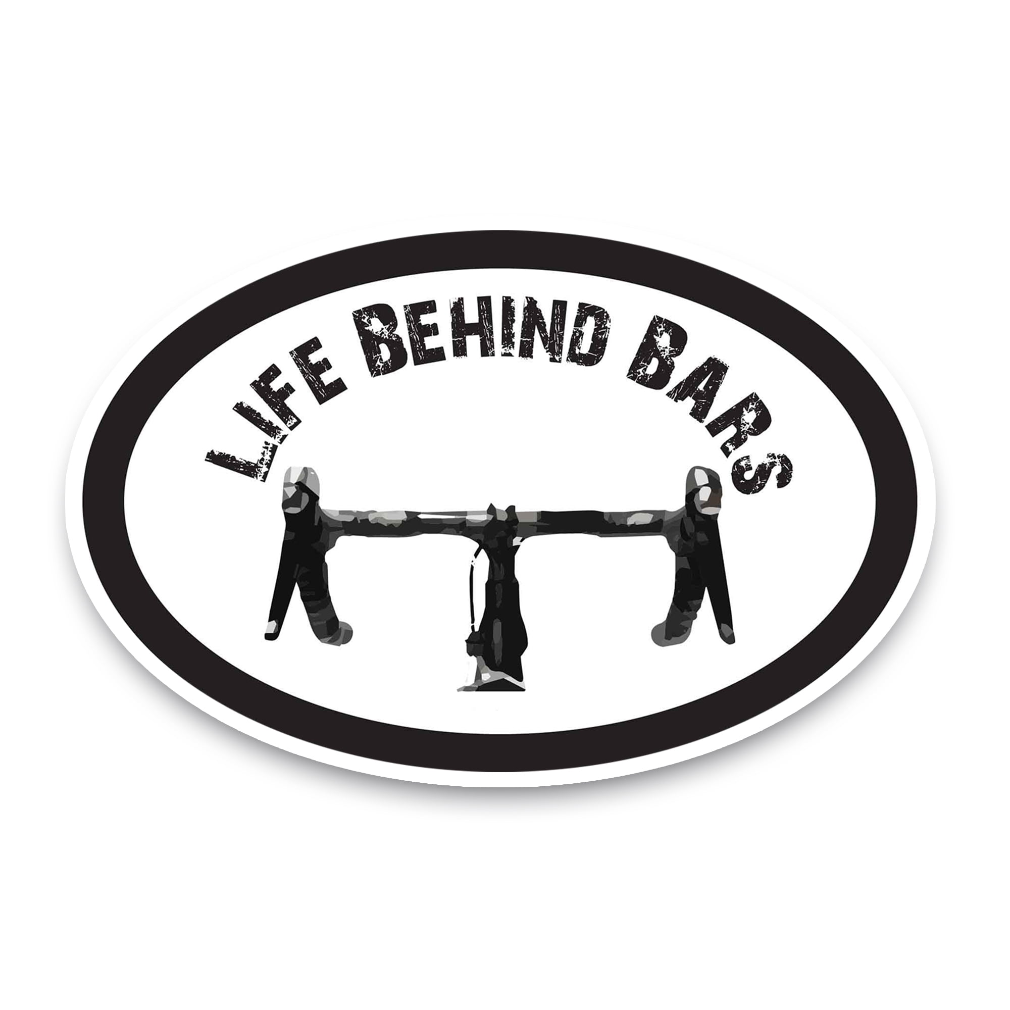 Magnet Me Up Life Behind Bars Biking Oval Magnet Decal, 4x6 In, Vinyl ...