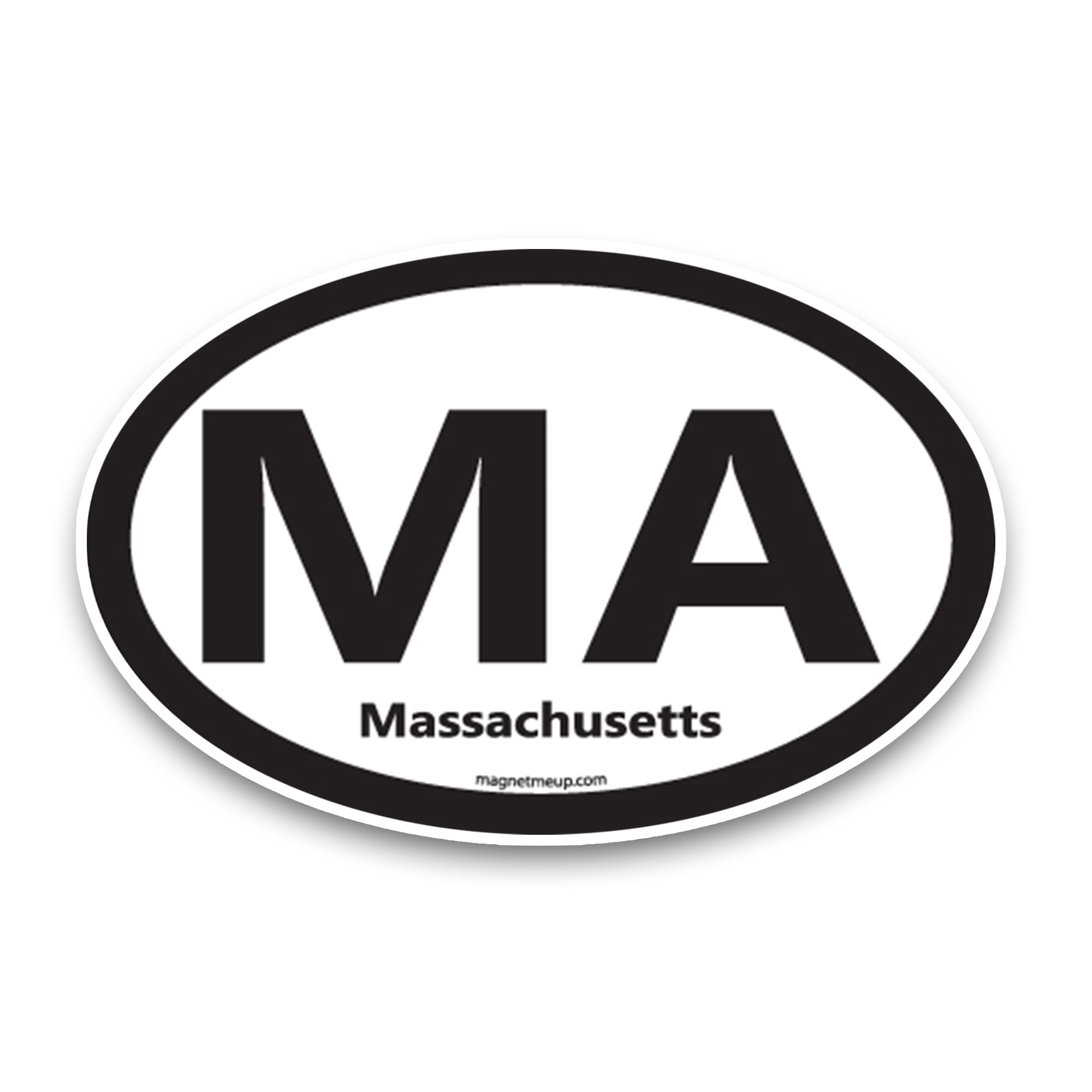 Magnet Me Up MA Massachusetts US State Oval Magnet Decal, 4x6 In, Vinyl ...