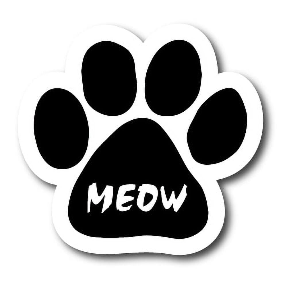 Magnet Me Up Meow Pawprint Magnet Decal, 5 Inch, Vinyl Automotive ...
