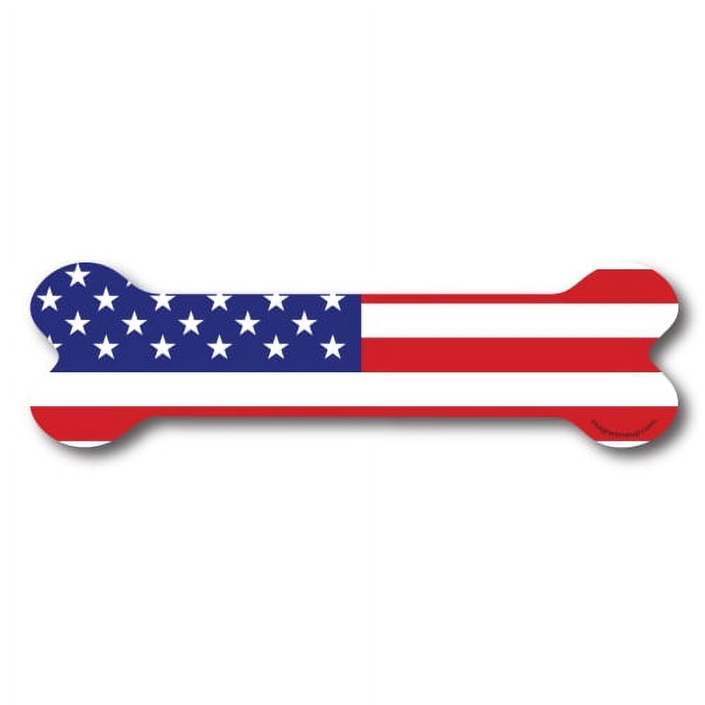 Magnet Me Up Patriotic American Flag Dog Bone Magnet Decal, 2x7 In ...