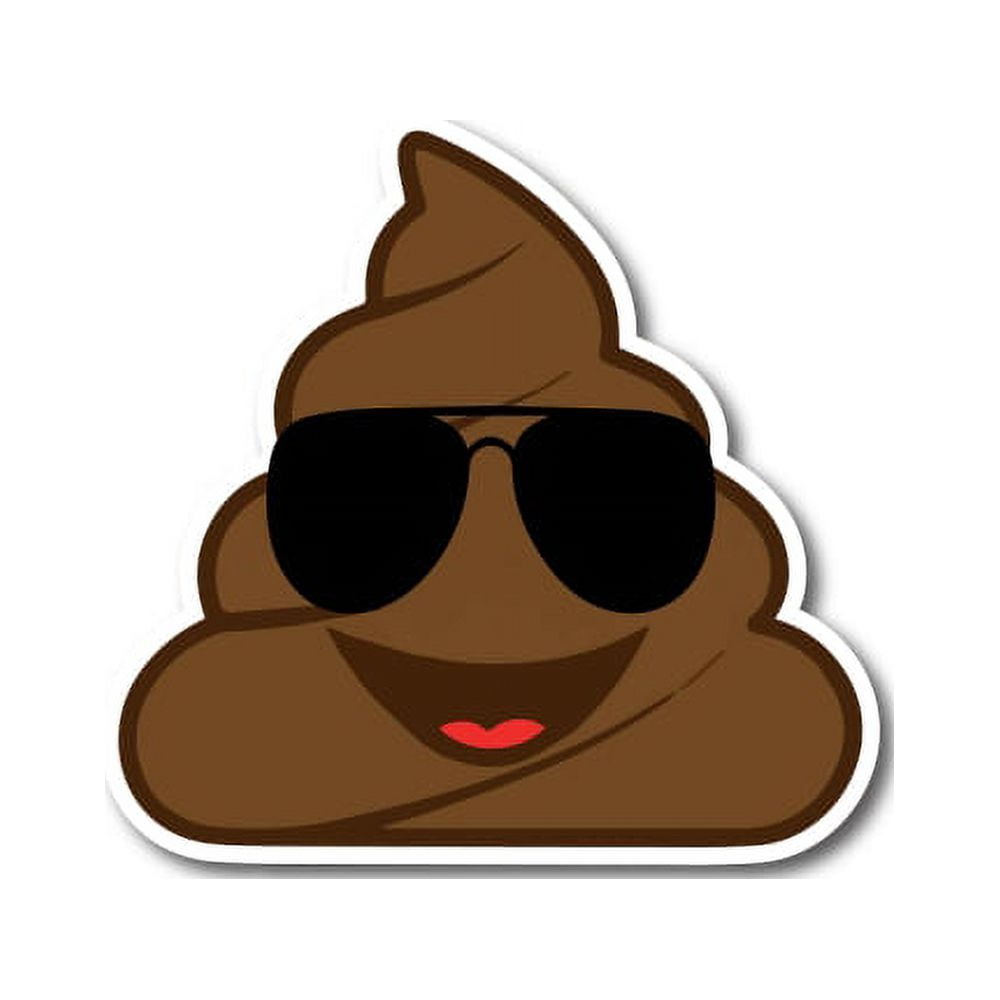 Magnet Me Up Poop Emoticon With Sunglasses Magnet Decal, 5 Inch, Cute ...