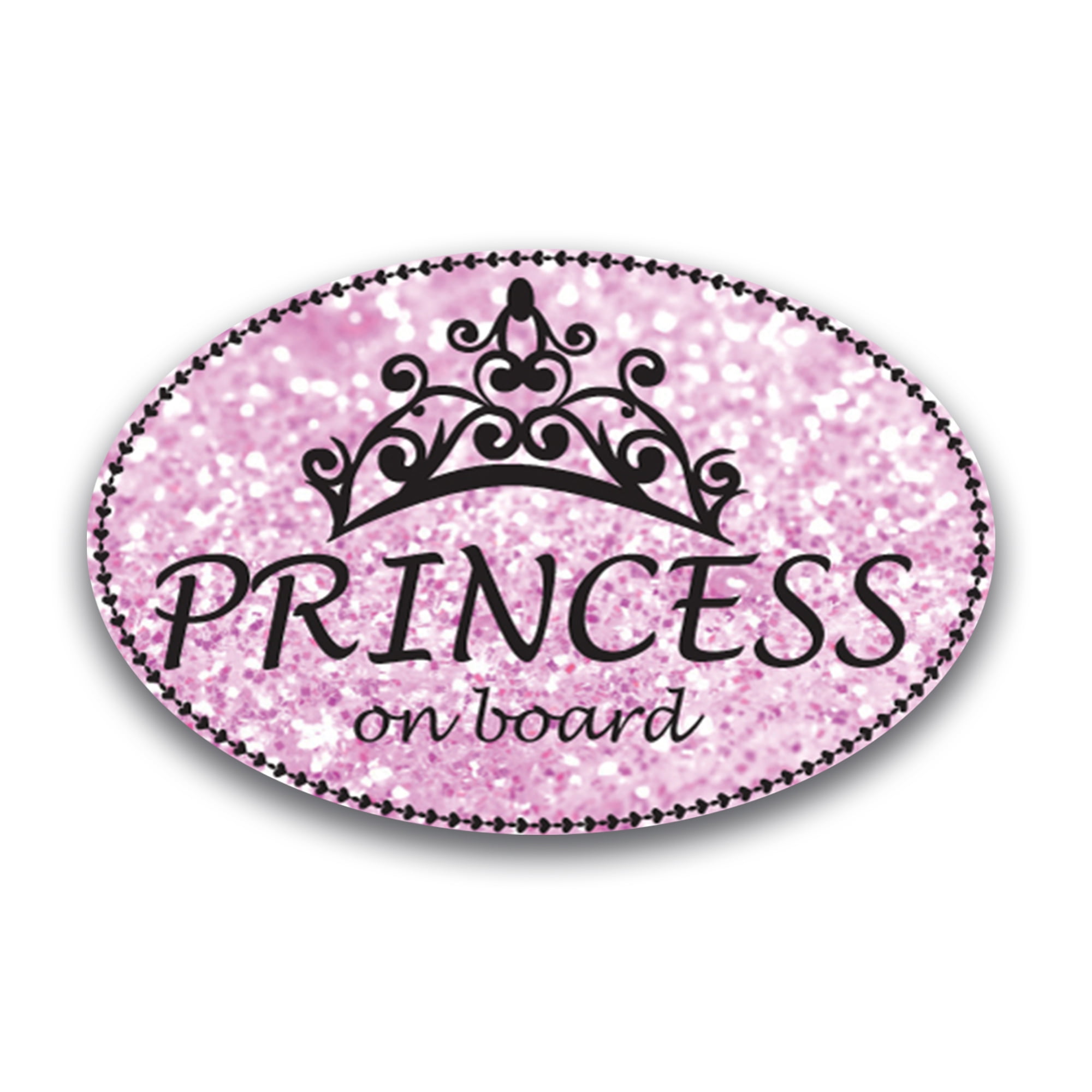 Magnet Me Up Princess On Board Pink Oval Magnet Decal, 4x6 In, Vinyl ...