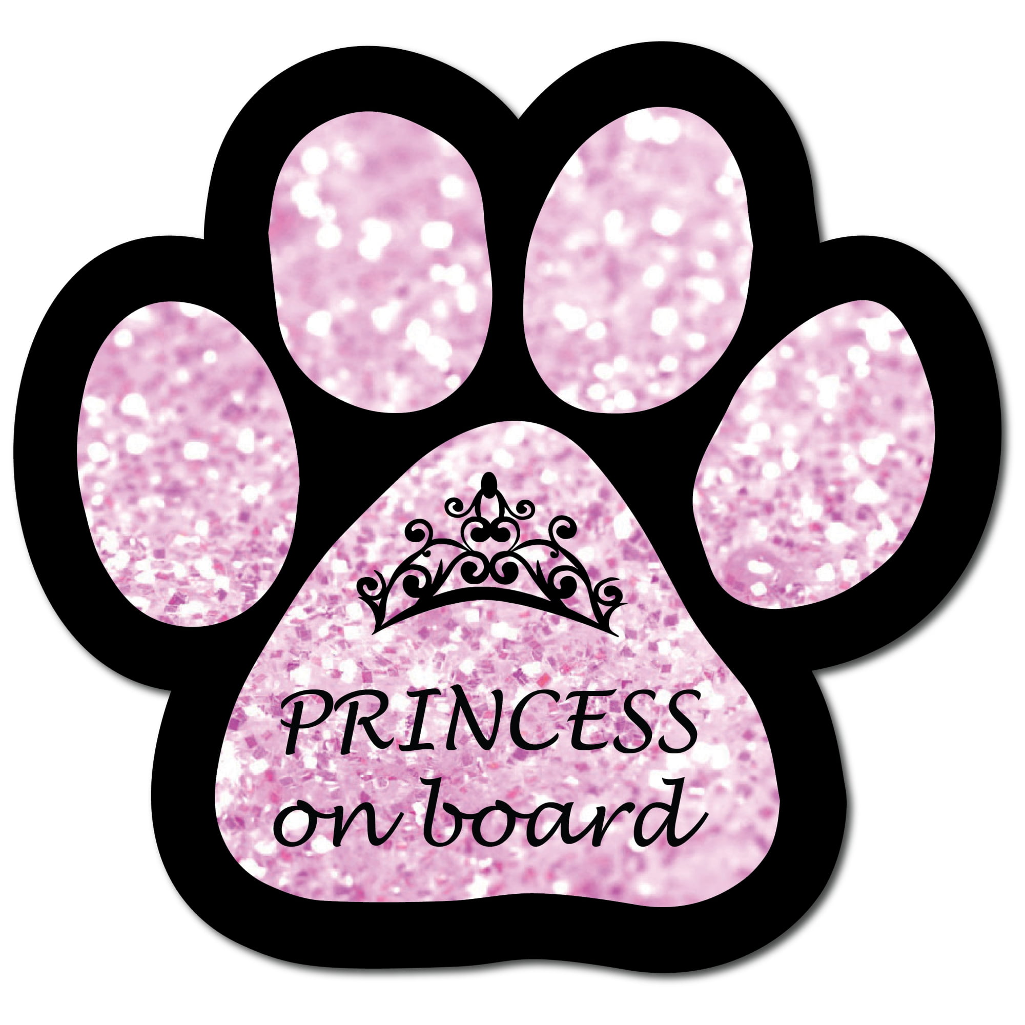 Magnet Me Up Princess on Board Pink Sparkly Pawprint Car Magnet - 5 ...