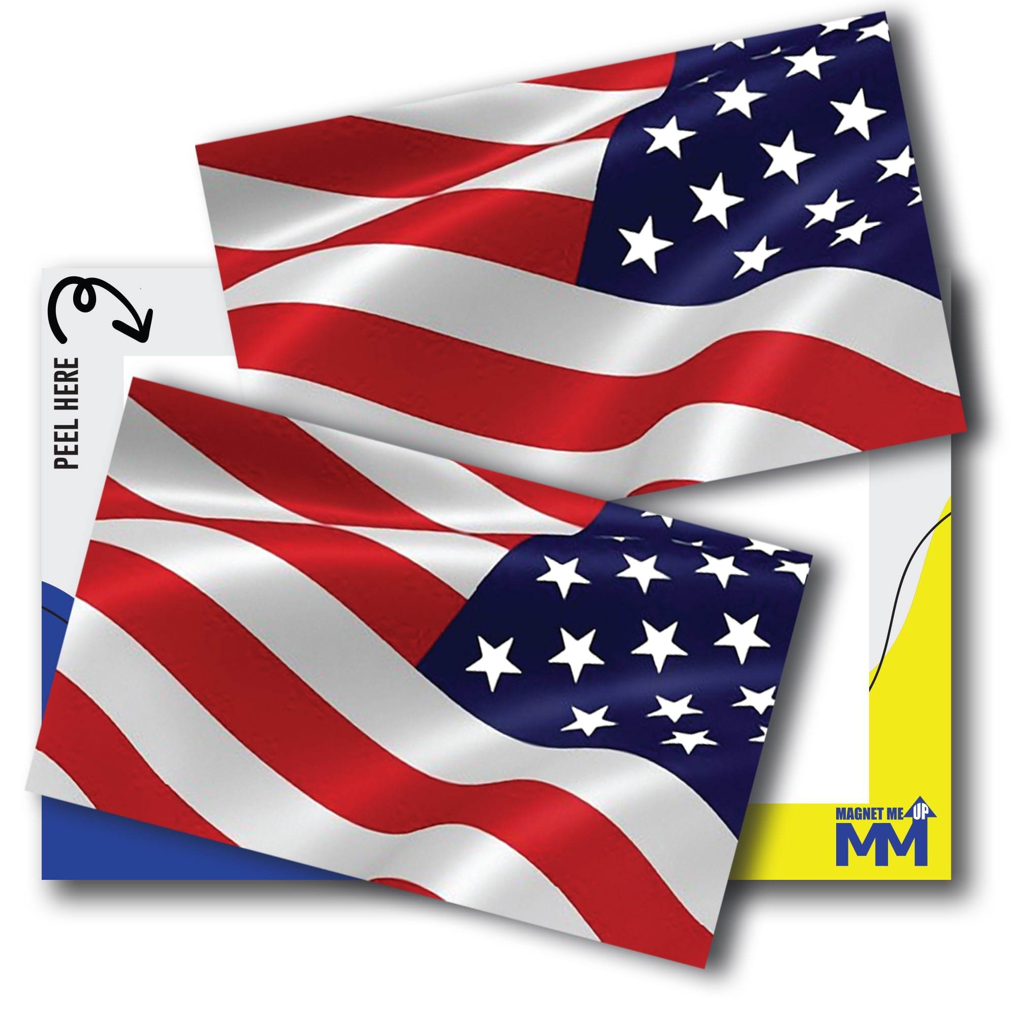 Magnet Me Up Reversed American Flag Decal Sticker, 3x5" Red/Wht/Blu ...