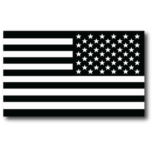 Magnet Me Up Reversed Black and White American Flag Vinyl Automotive ...