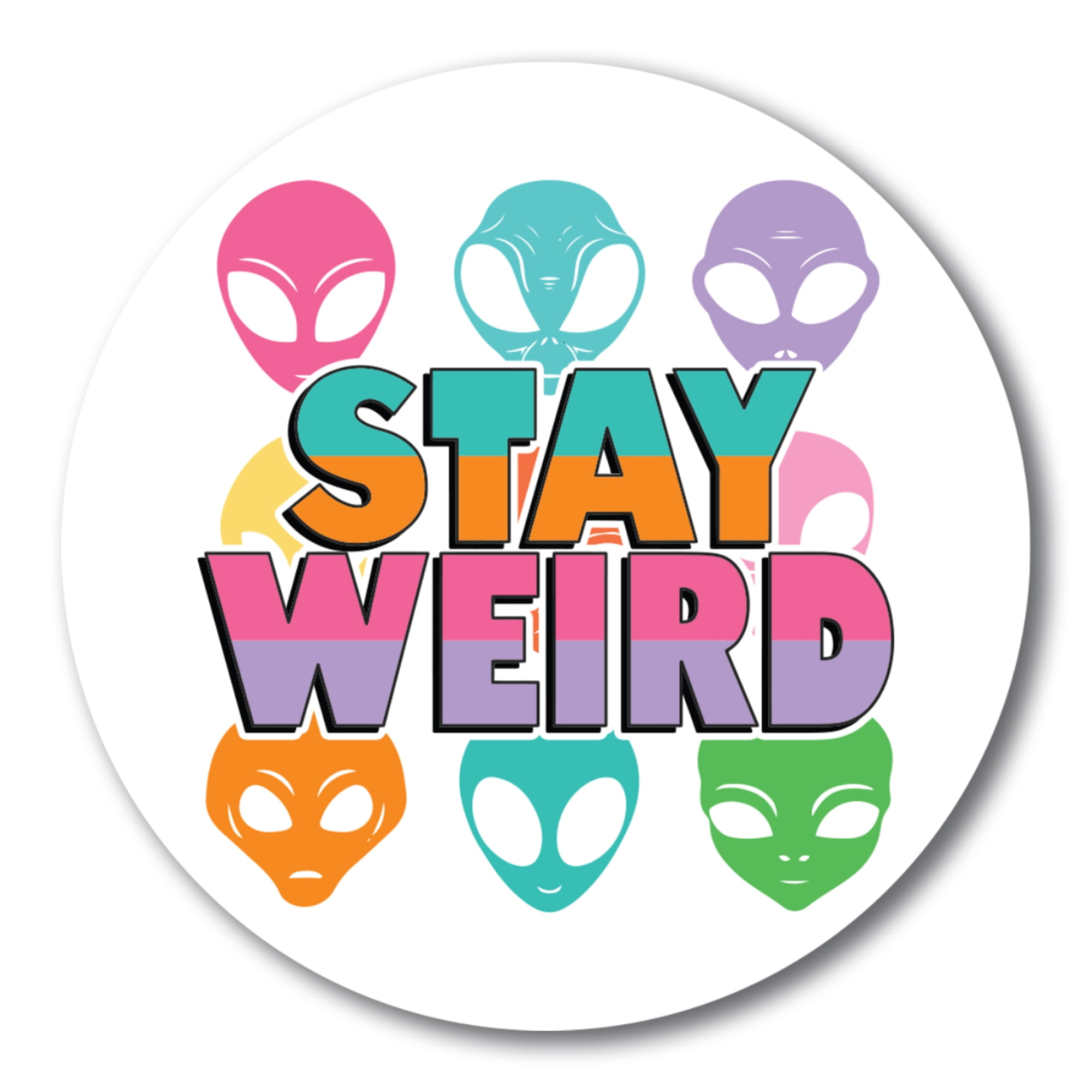 Magnet Me Up Stay Weird Colorful Alien Magnet Decal, 5 inch, Automotive ...