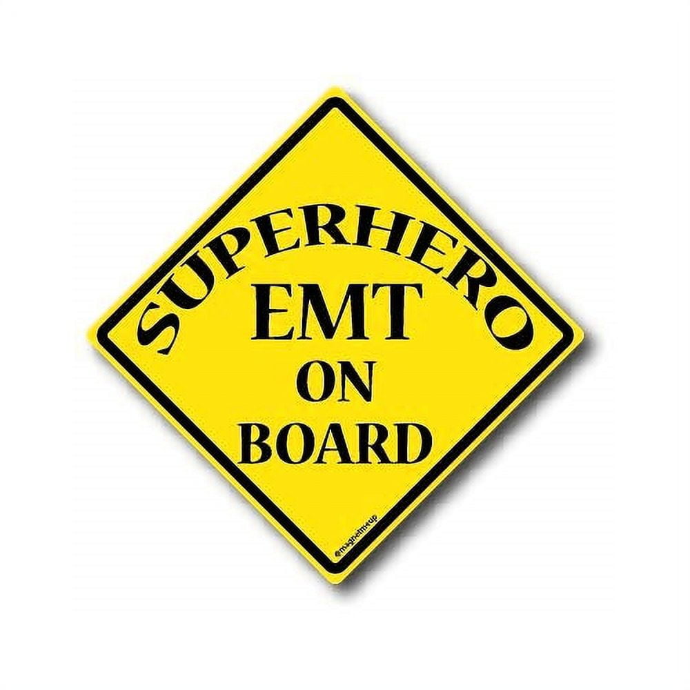 Magnet Me Up SuperHero EMT On Board Magnet Decal, 5x5 Inches, Vinyl ...