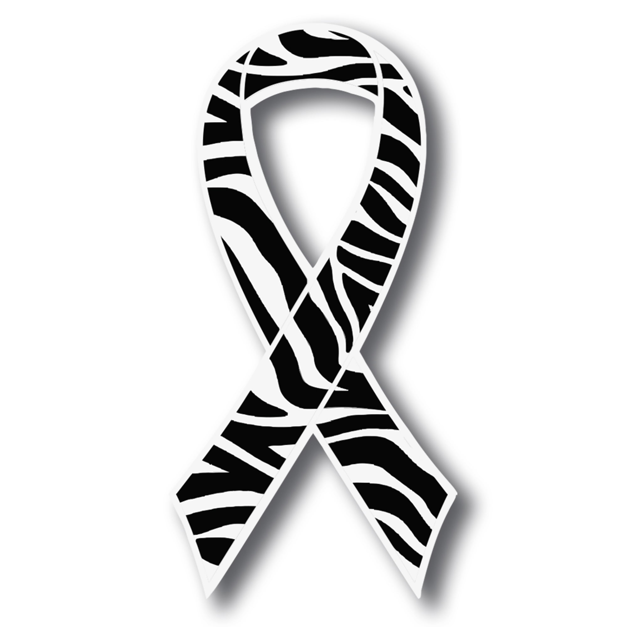 Magnet Me Up, Carcinoid Cancer Awareness Zebra Ribbon Magnet Decal, 3 ...