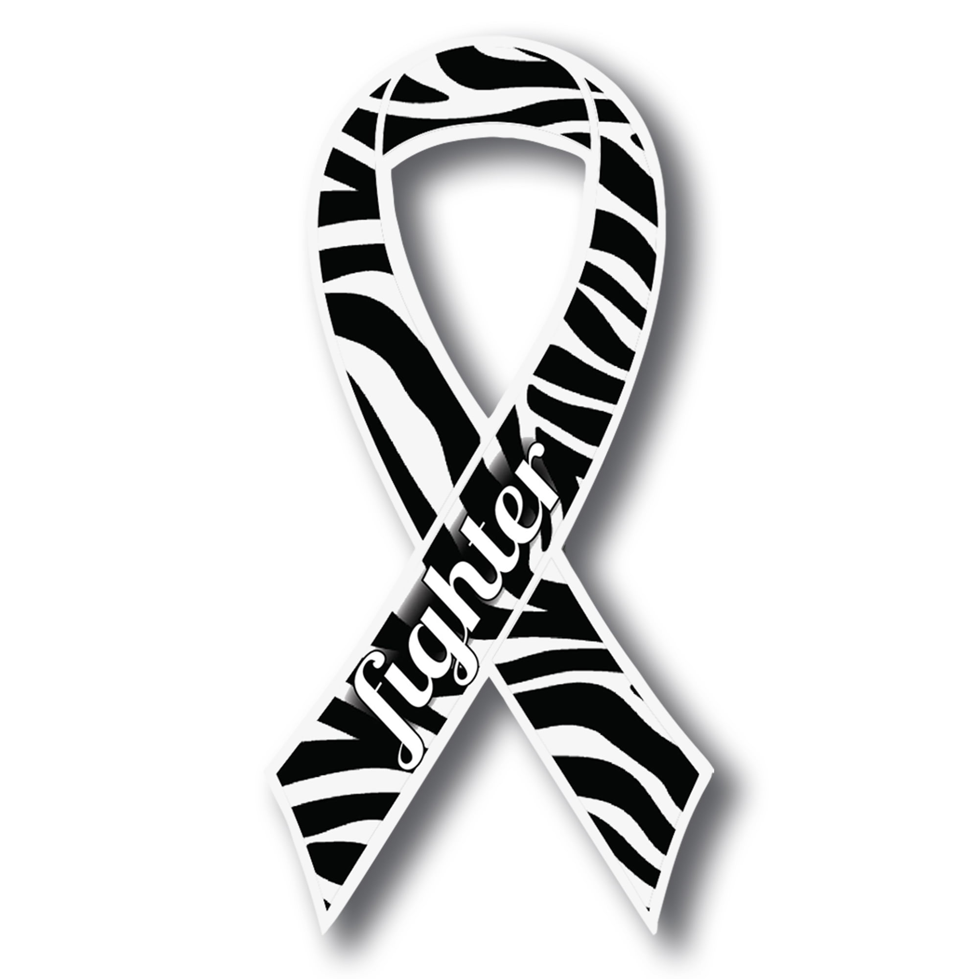 Magnet Me Up Support Carcinoid Cancer Fighter Zebra Ribbon Magnet Decal ...