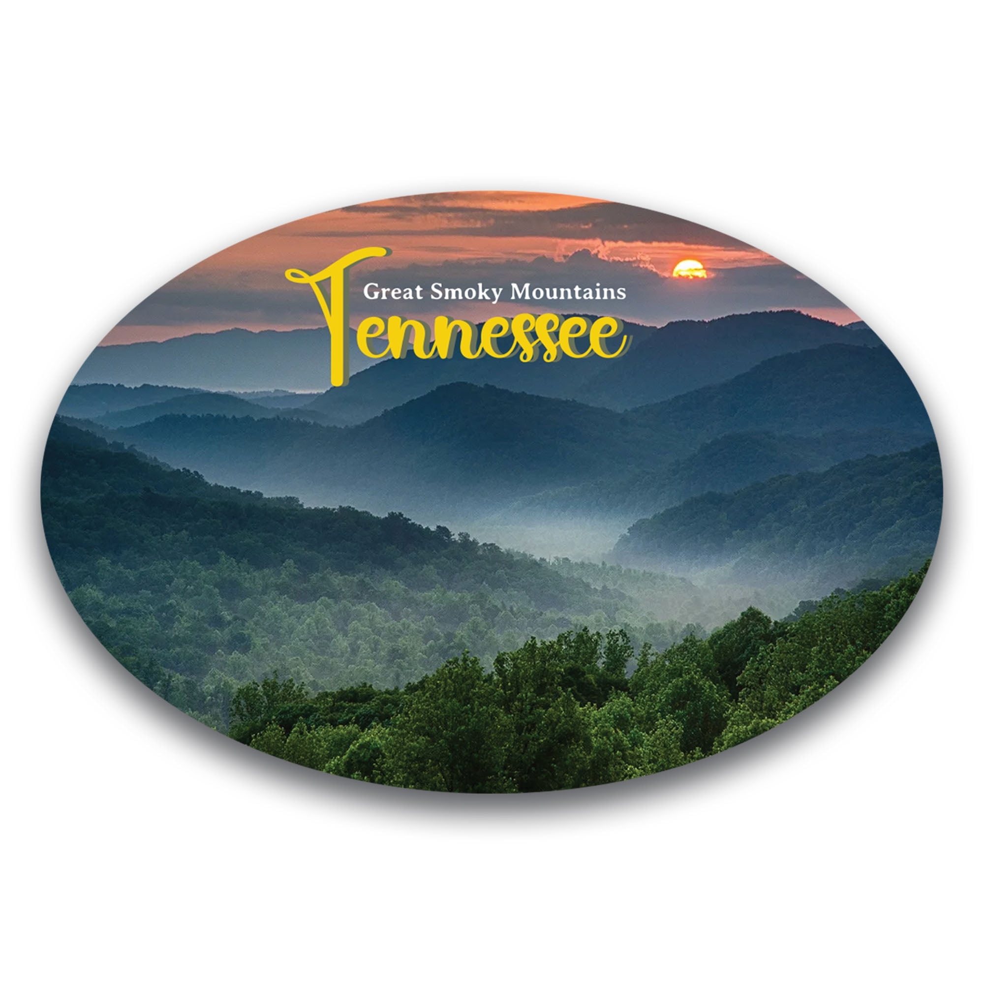 Magnet Me Up Tennessee Great Smokey Mountains State Oval Magnet Decal ...