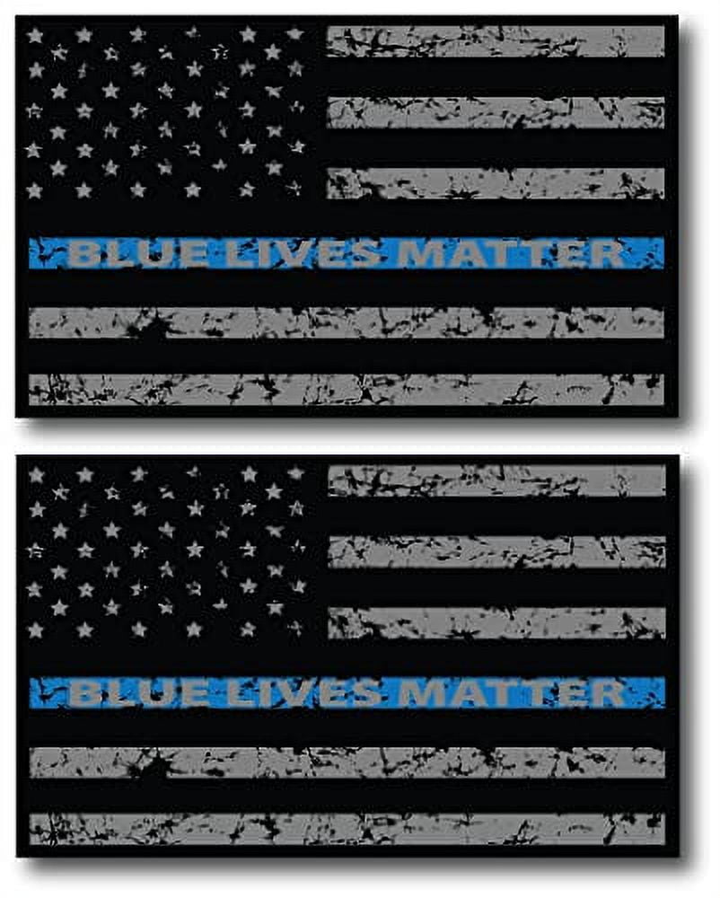 Magnet Me Up Thin Blue Line Distressed Blue Lives Matter American Flag ...