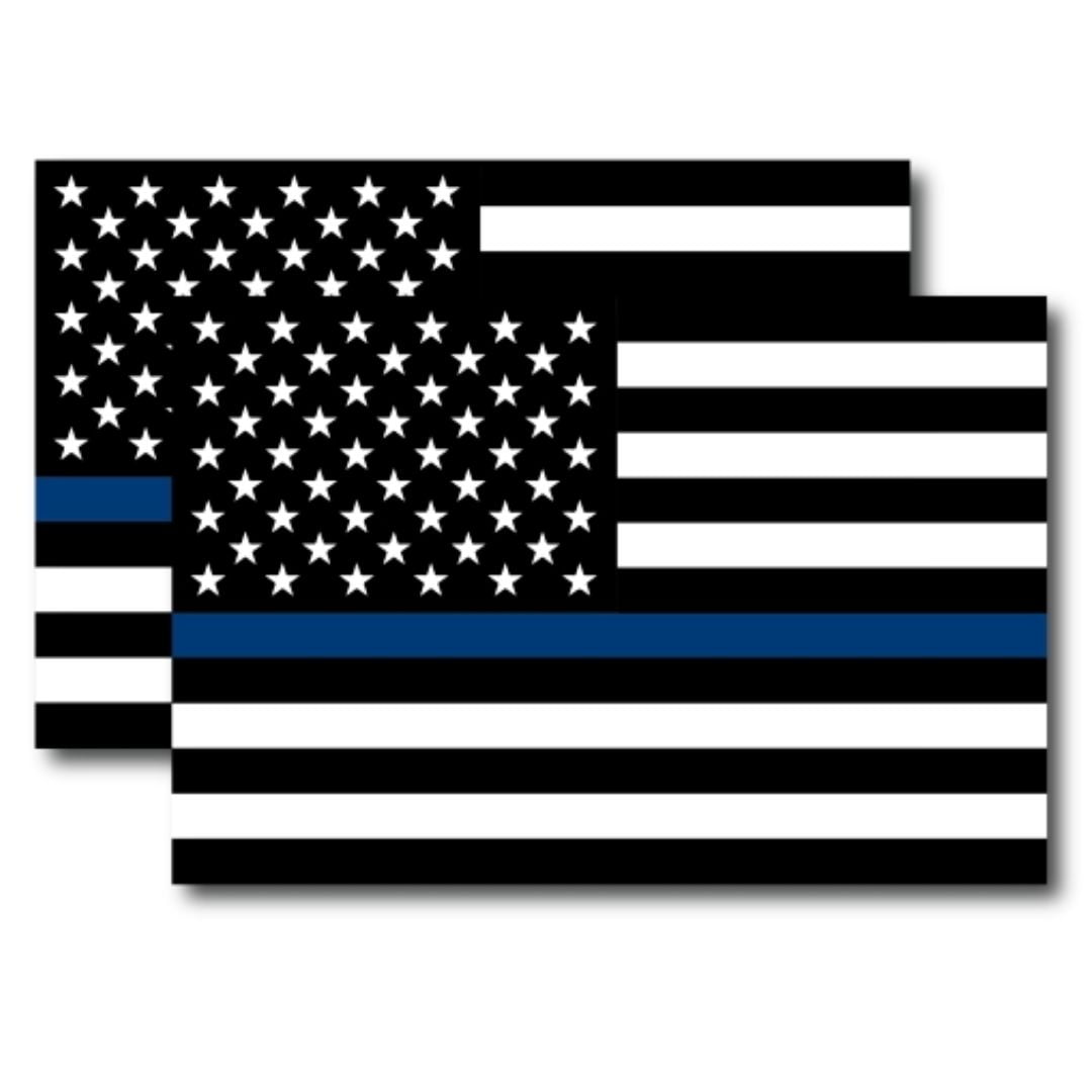 Magnet Me Up Thin Blue Line Vinyl Magnet Decal, 4x6 inches, Black, and ...