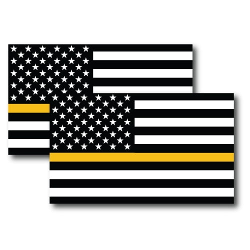 Magnet Me Up Thin Gold Line American Flag Vinyl Magnet, 3x5 in, 2 Pack ...