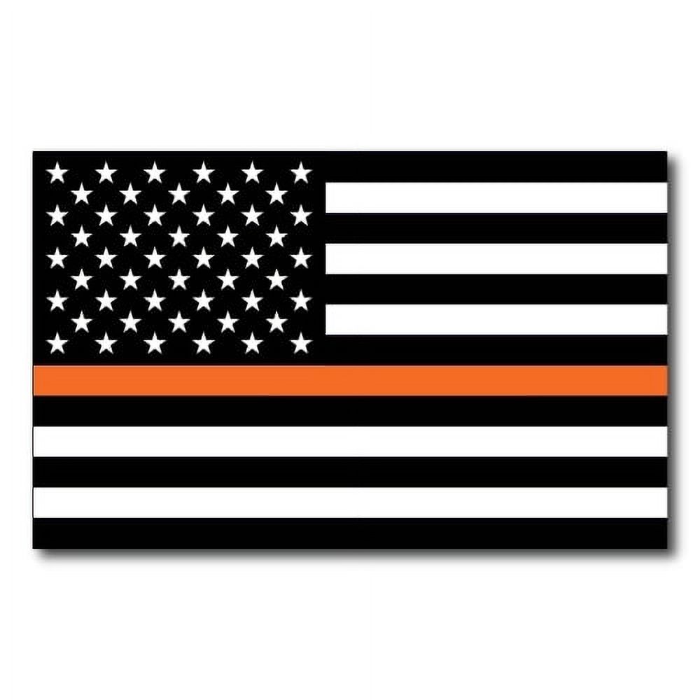 Magnet Me Up Thin Orange Line American Flag Vinyl Automotive Magnet ...