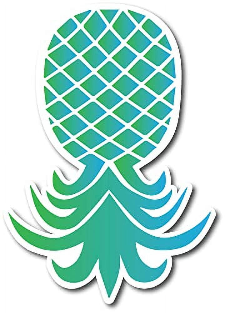 Magnet Me Up Upside down Pineapple Magnet Decal, Blue and Green, 7x10 ...