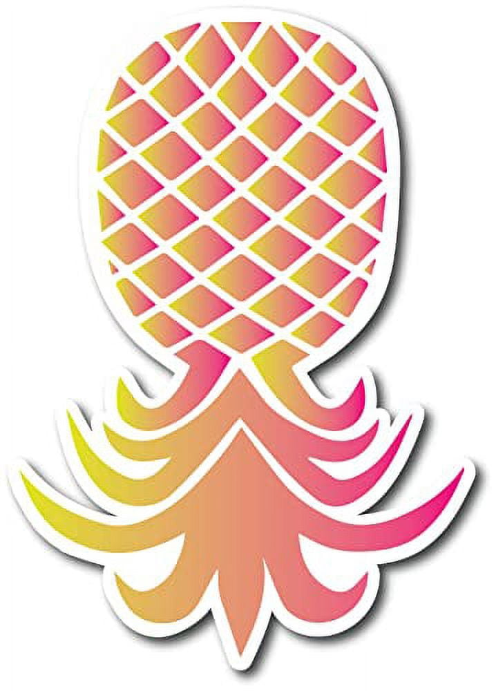 Magnet Me Up Upside down Pineapple Magnet Decal, Pink and Yellow, 7x10 ...