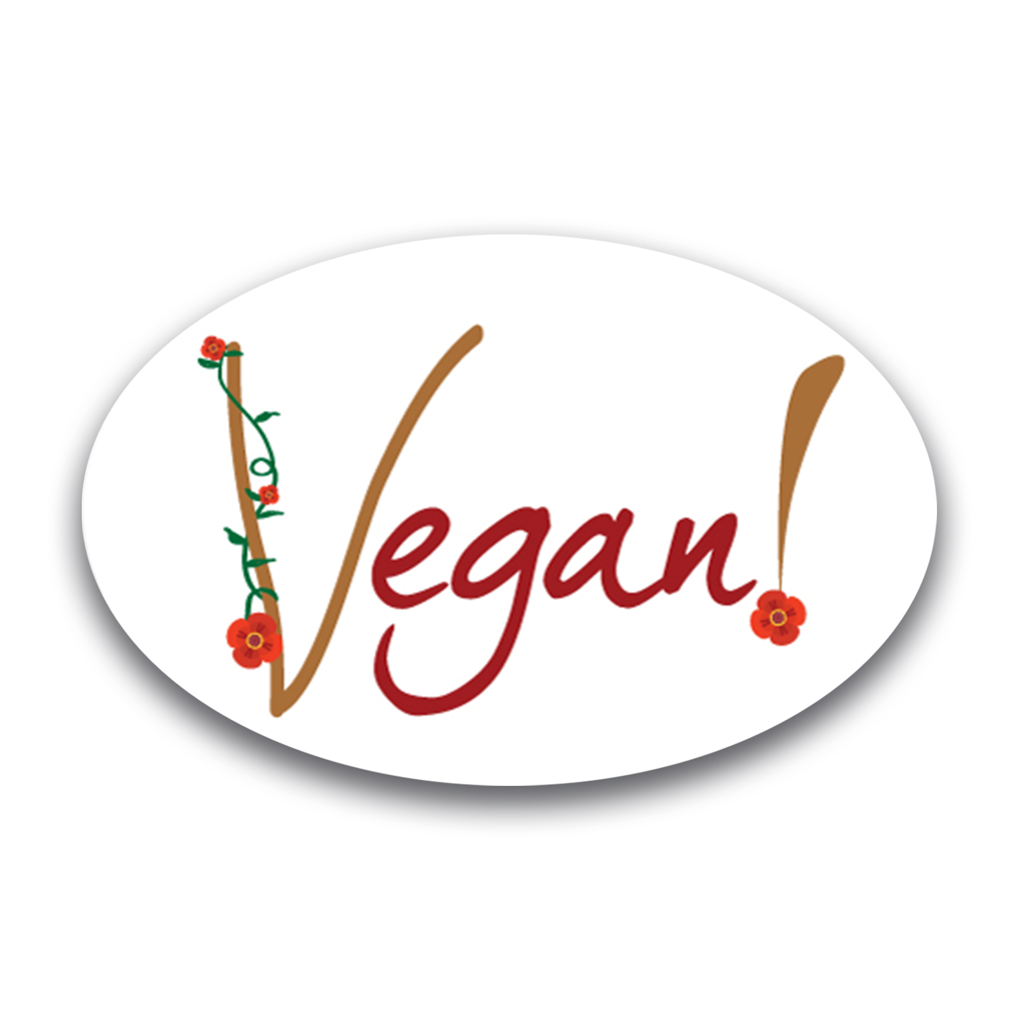 Magnet Me Up Vegan! All Natural Colors Oval Magnet Decal, 4x6 In, Vinyl ...