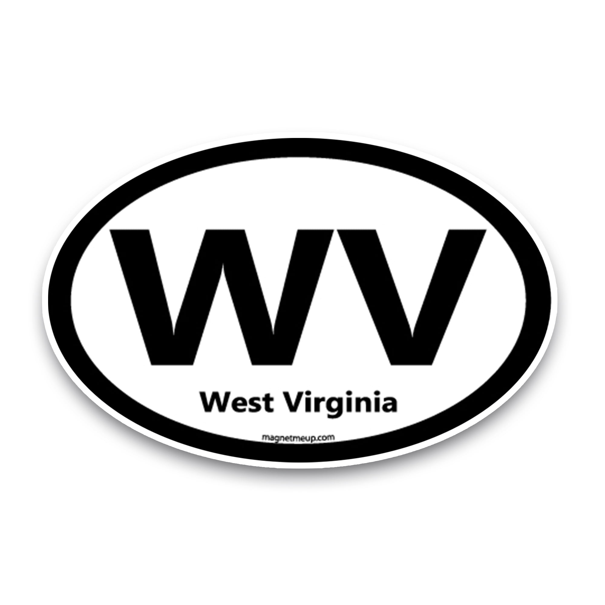 Magnet Me Up WV West Virginia US State Oval Magnet Decal, 4x6 In, Vinyl ...