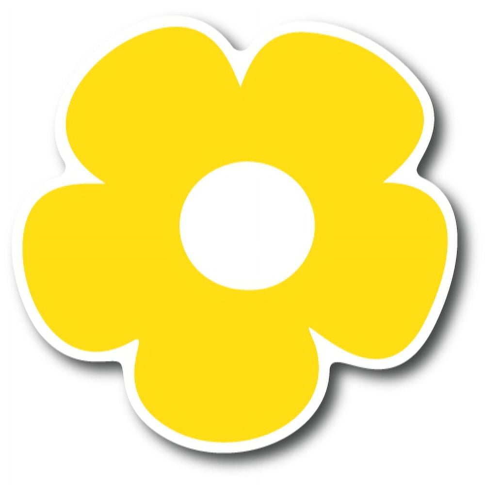 Magnet Me Up Yellow Daisy Hippie Flower Magnet Decal, 5 In, Vinyl ...