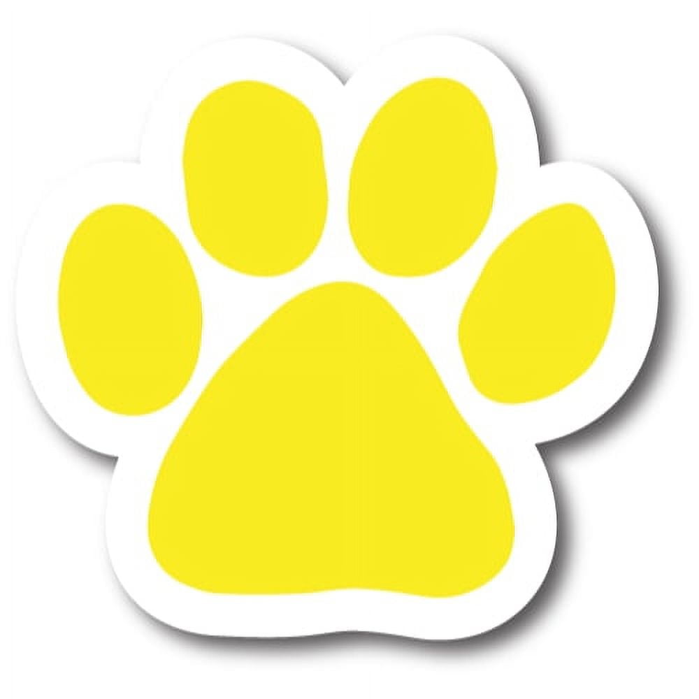 Magnet Me Up Yellow Pawprint Magnet Decal, 5 Inch, Vinyl Automotive ...