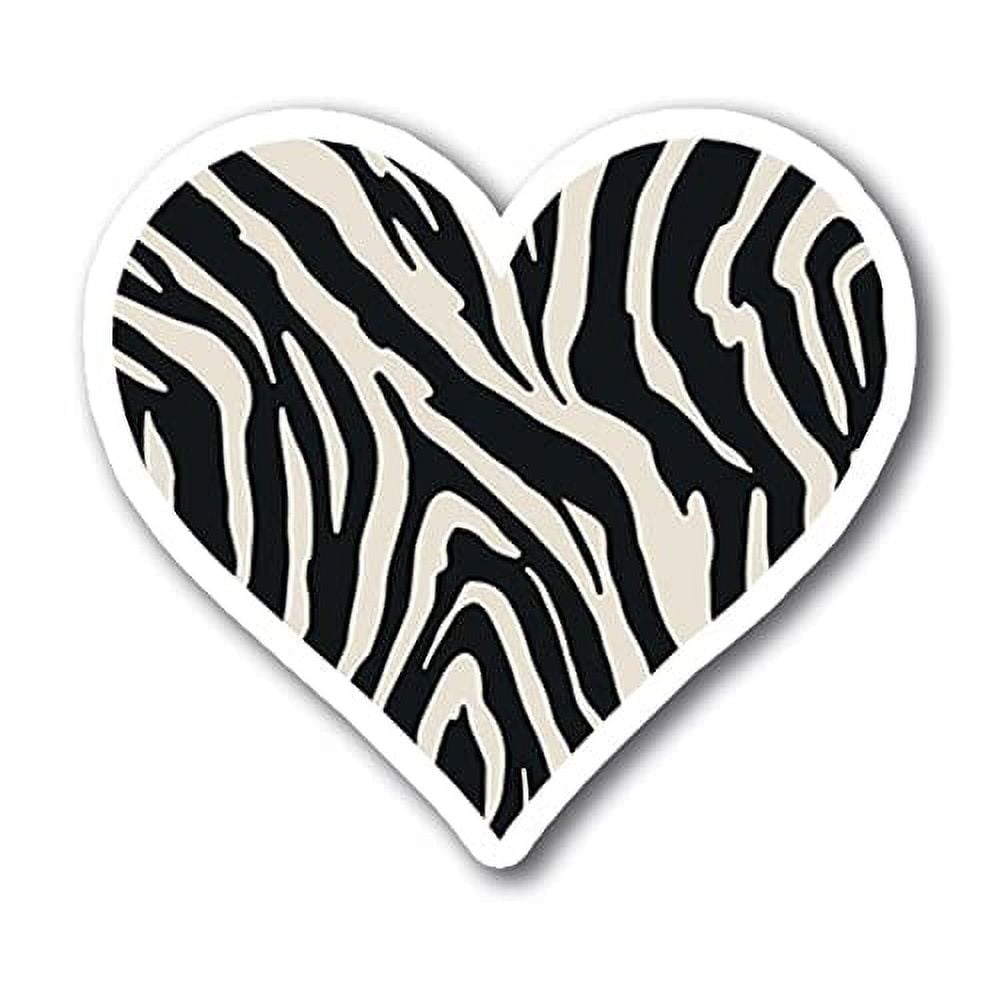 Magnet Me Up Zebra Print Heart Magnet Decal, 5 Inches, Heavy Duty ...