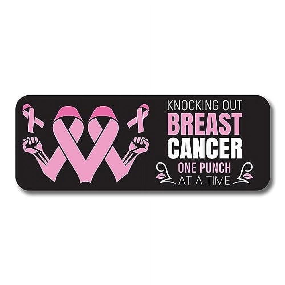 Magnet Me Up knocking Out Breast Cancer Awareness Magnet Decal, 3x8 ...