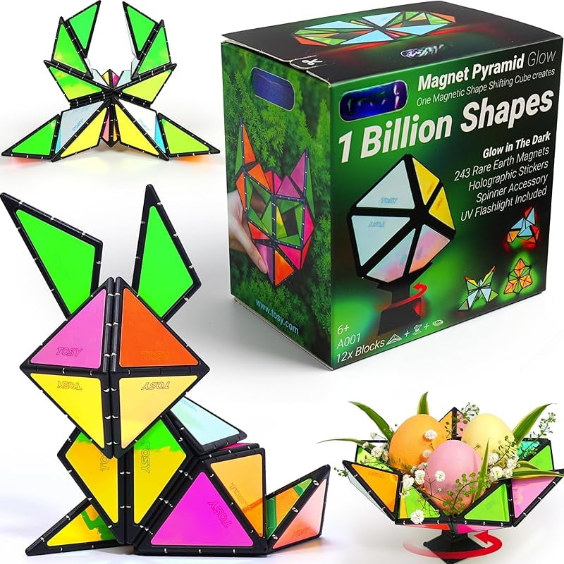 Magnet Pyramid Stone - 1 Cube Transforms into 1 Billion Shapes, 12 pcs ...
