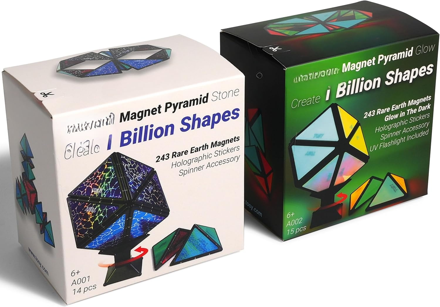 Magnet Pyramid Stone - 1 Cube Transforms into 1 Billion Shapes, 12 pcs ...