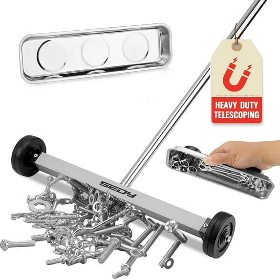 Magnet Sweeper Magnetic Nail Roller: 17-Inch Heavy Duty Magnet Nail ...