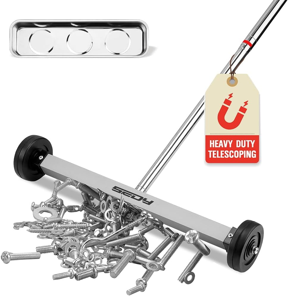 Magnet Sweeper Magnetic Nail Roller: 17-Inch Heavy Duty Magnet Nail ...