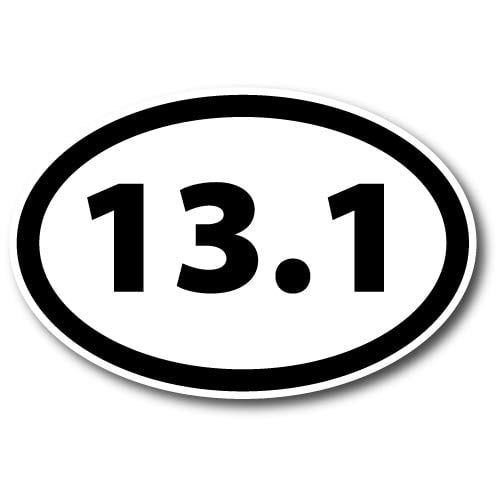 Magnet Me Up: 13.1 IFF17 Half Marathon Black Oval Magnet Decal - 4x6 ...