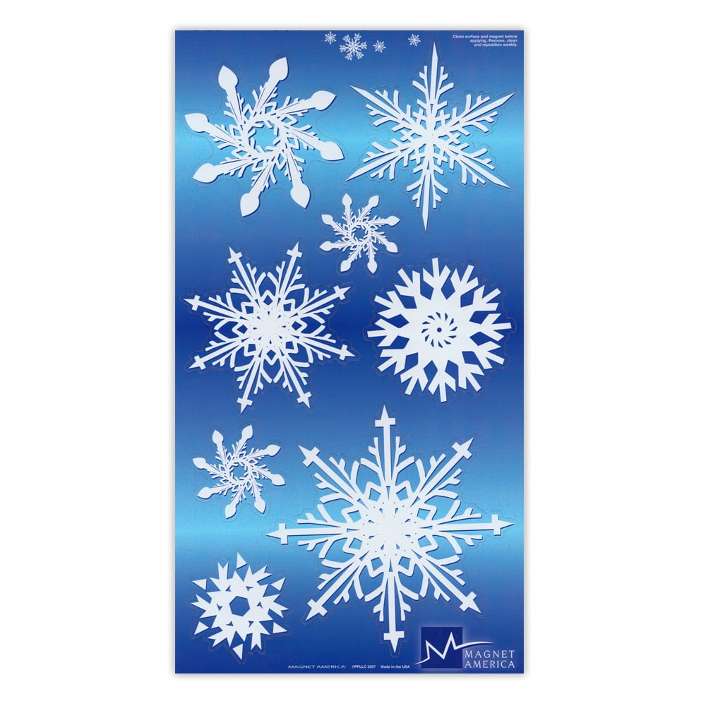 Magnet Variety Pack (8 Magnets) - Snowflakes (Snow Flakes, Winter ...