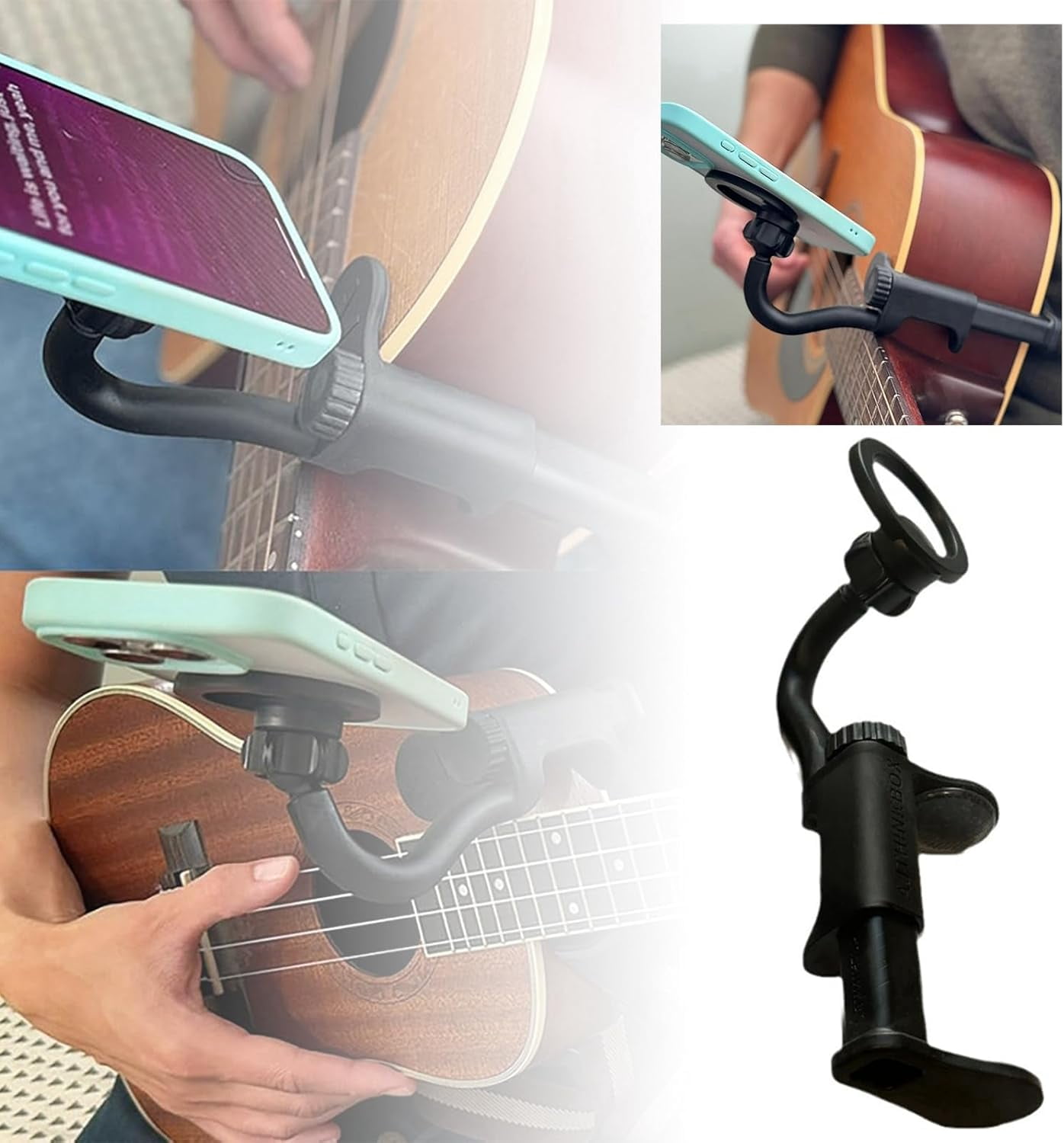 Magneted Guitar Phone Holder - Adjustable Mount for 6-8.8cm Guitars ...