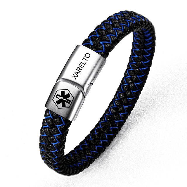 Magnetia Leather Medical Alert Bracelets with Magnetic Clasp Cuff ...