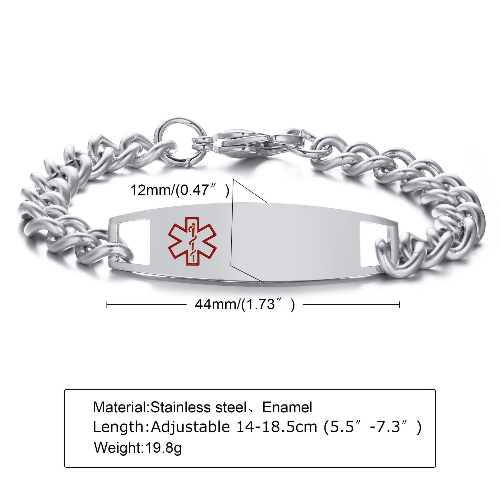 Magnetia Medical Alert Bracelets for Women Men, Engraved Diabetic Type ...