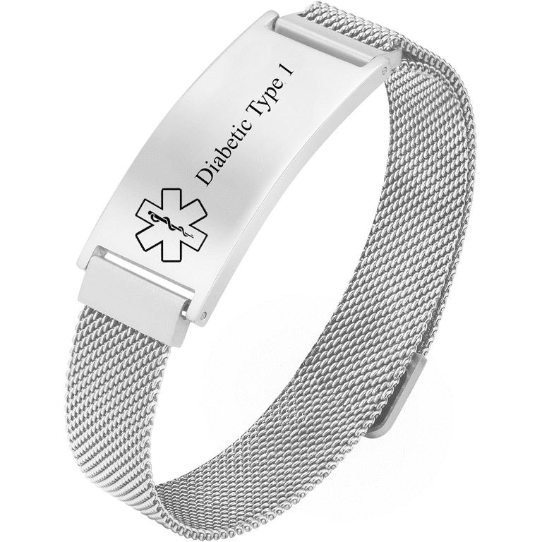 Magnetia Medical Alert Id Bracelet for Men Women Magnetic Clasp