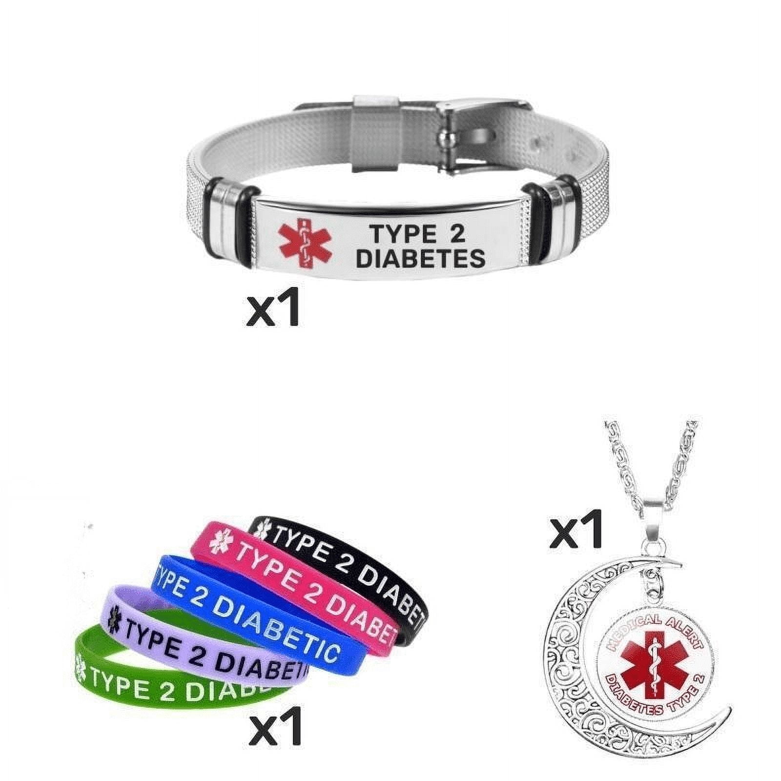 Magnetia Medical Jewelry Set, 1 Stainless Steel Medical Alert Bracelet+ ...