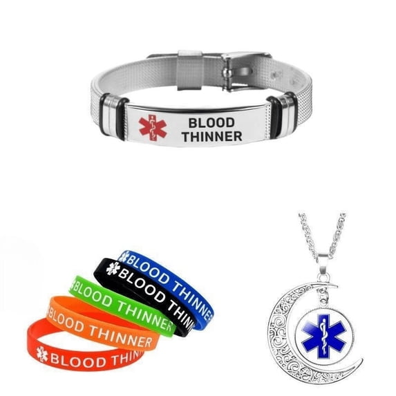 Magnetia Medical Jewelry Set, 1 Stainless Steel Medical Alert Bracelet+ ...