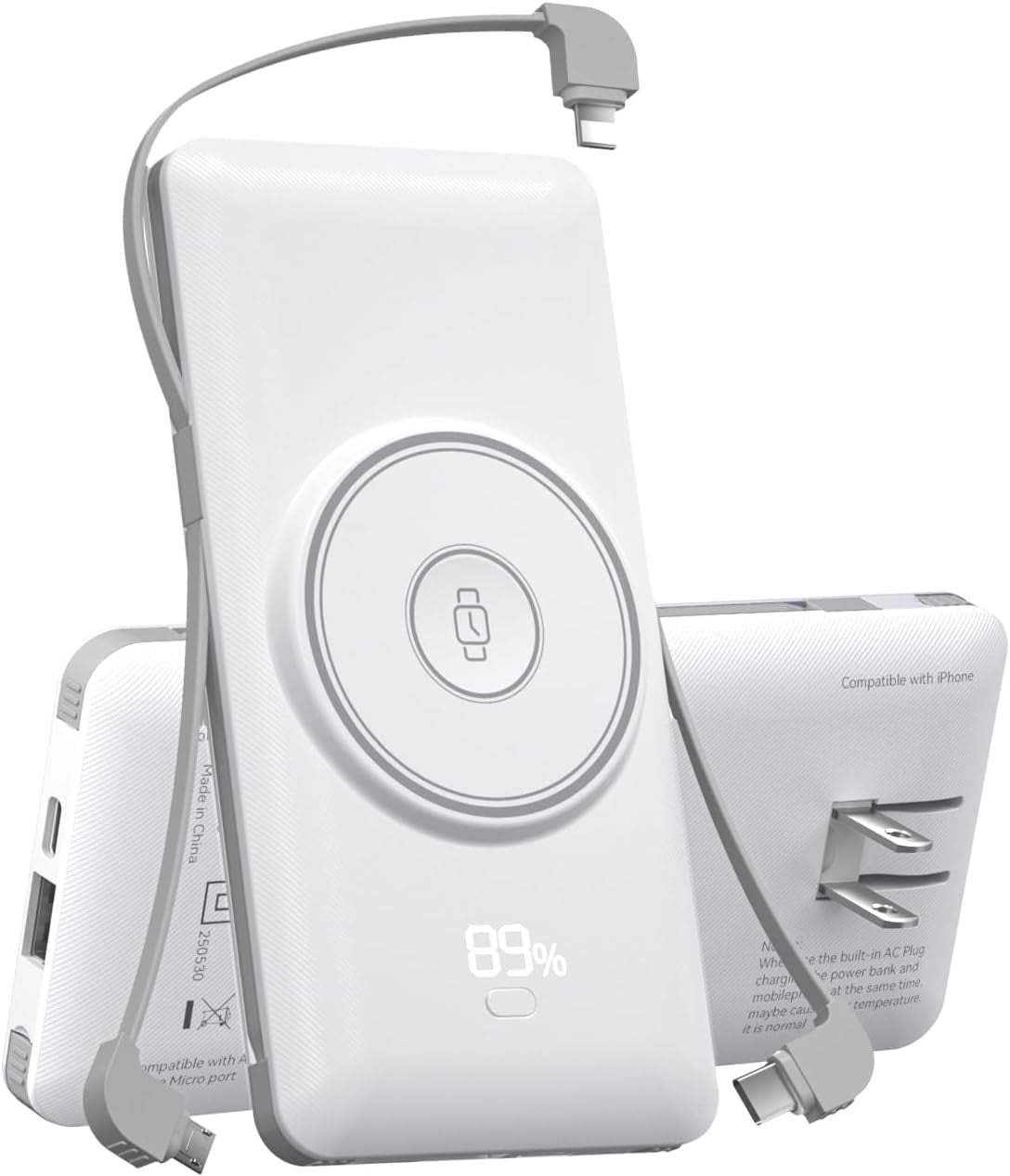 Magnetic 10000mAh Portable Charger for iWatch & iPhone, 22.5W USB C ...