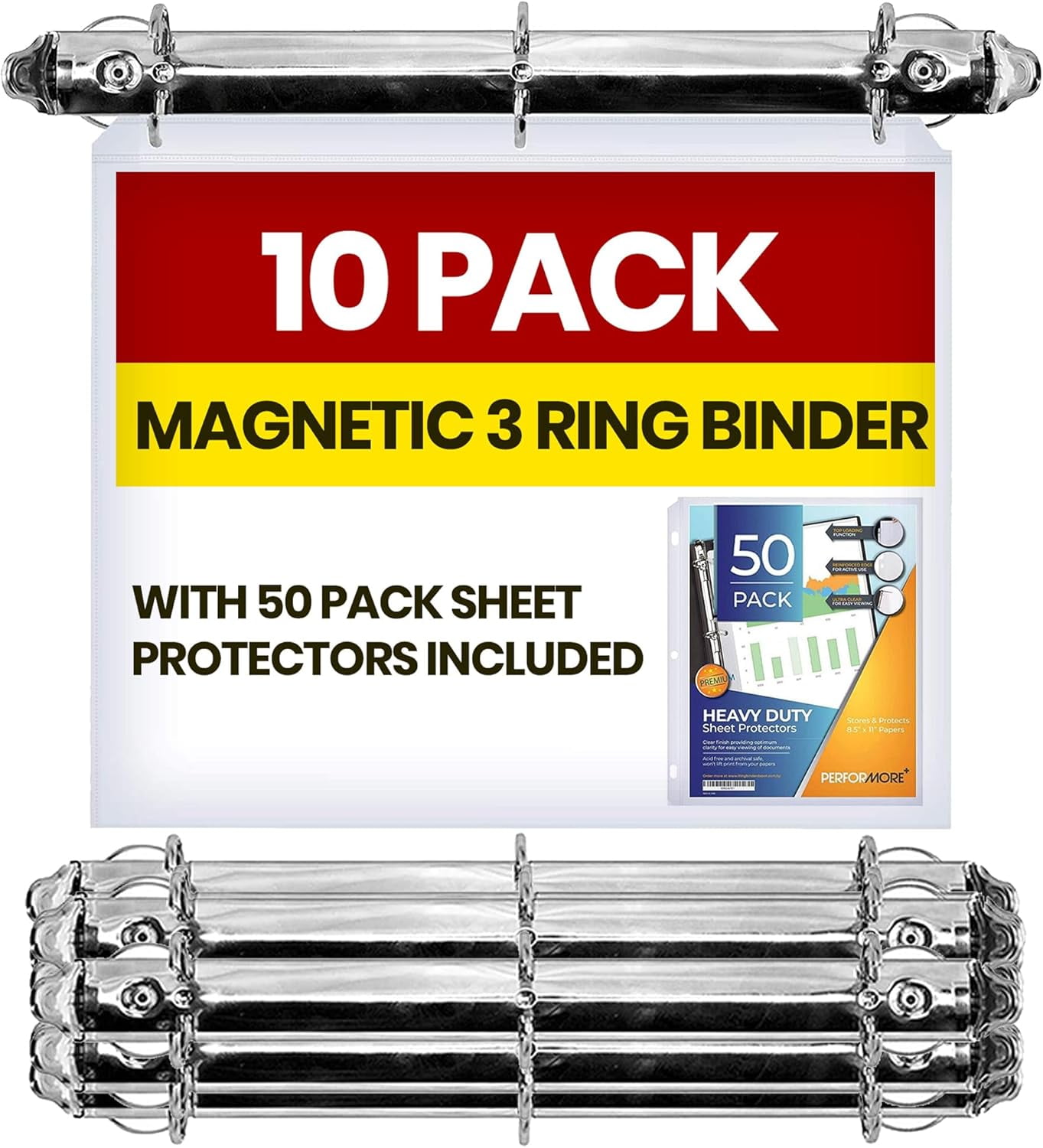 Magnetic 3 Ring Binder Locking Mechanism – 10 Pack – for Hanging 8.5 x ...