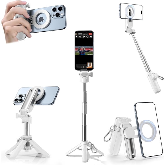 Magnetic 4-in-1 Multifunctional Selfie Stick Tripod, Mini Portable ...