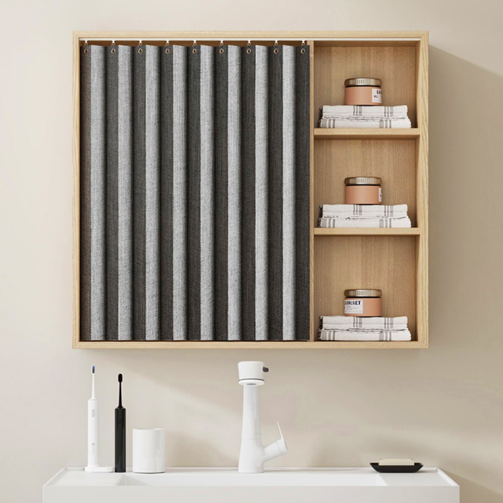 Magnetic Accordion Pleated Folding Curtain For Bathroom Cabinet,Closet ...