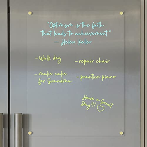 Magnetic Acrylic Blank Notes Board for Fridge, Wet/Dry-Erase Board for ...