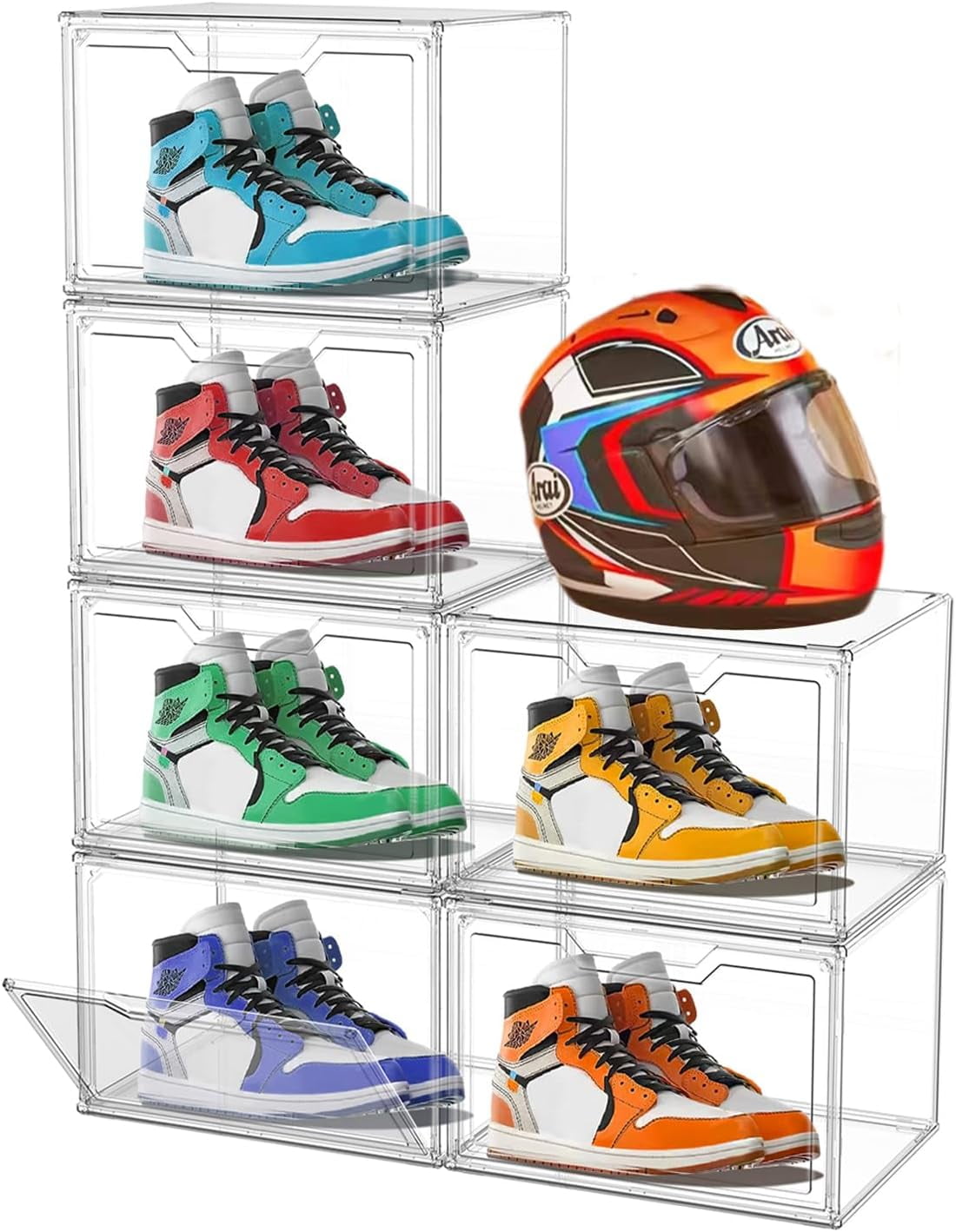 Magnetic Acrylic Clear Shoe Boxes – 360° Clear Plastic Stackable ...