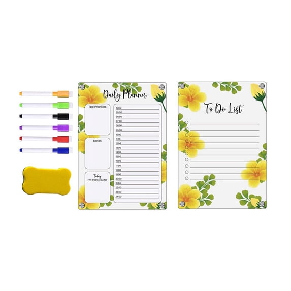 Magnetic Acrylic Daily Planner Memo Board with Erasable Writing for ...