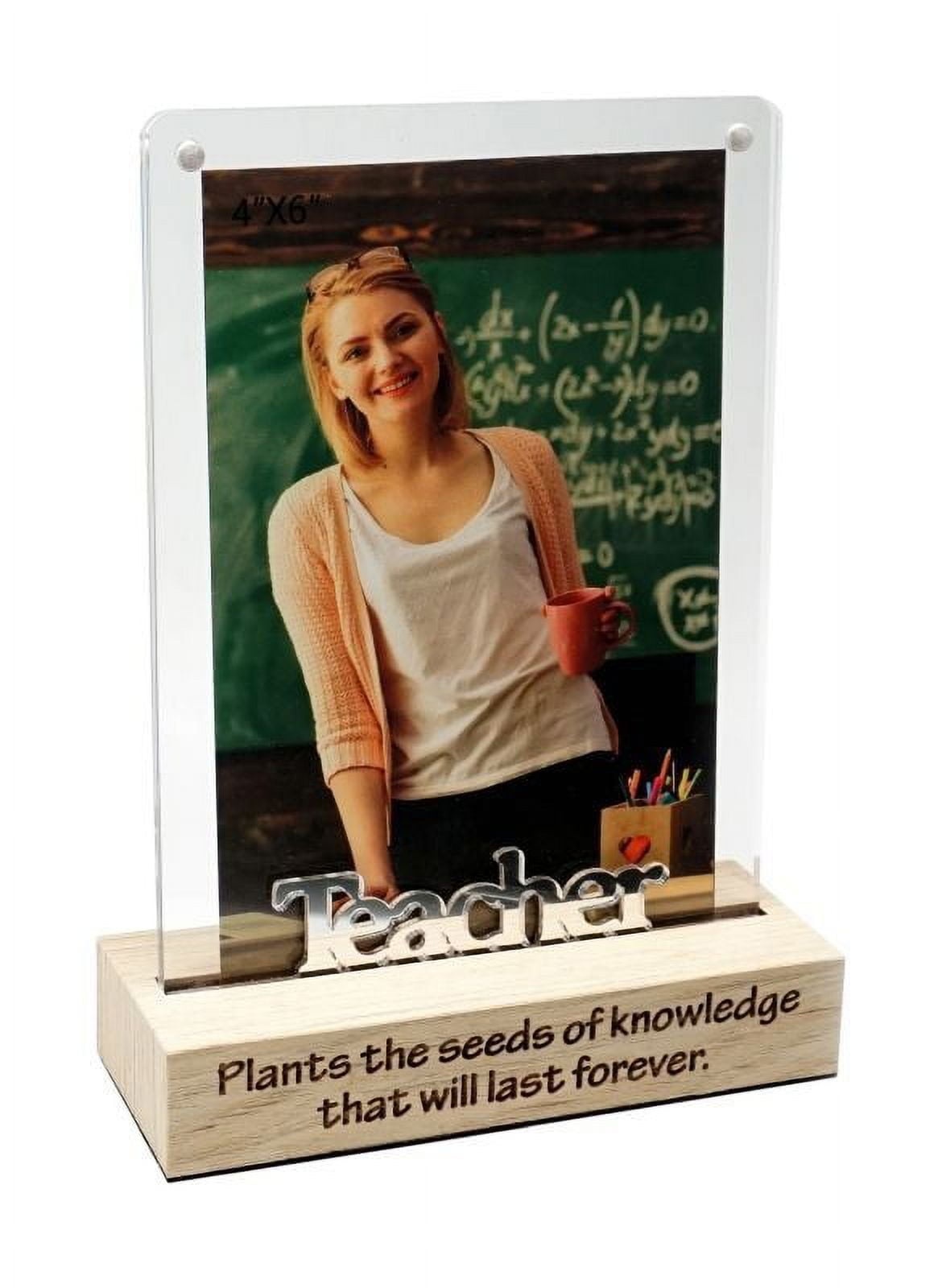 Magnetic Acrylic Frame On Stand With Text- Teacher Photo Frame ...