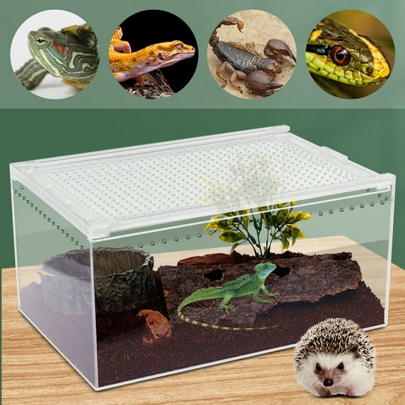 Magnetic Acrylic Large Enclosure Clear 12 X 8 X 6 Inch Reptile Breeding ...